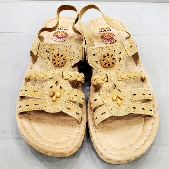 Earth Spirit | Shoes | Earth Spirit Andi Sandals Womens 75 Tan Suede ...